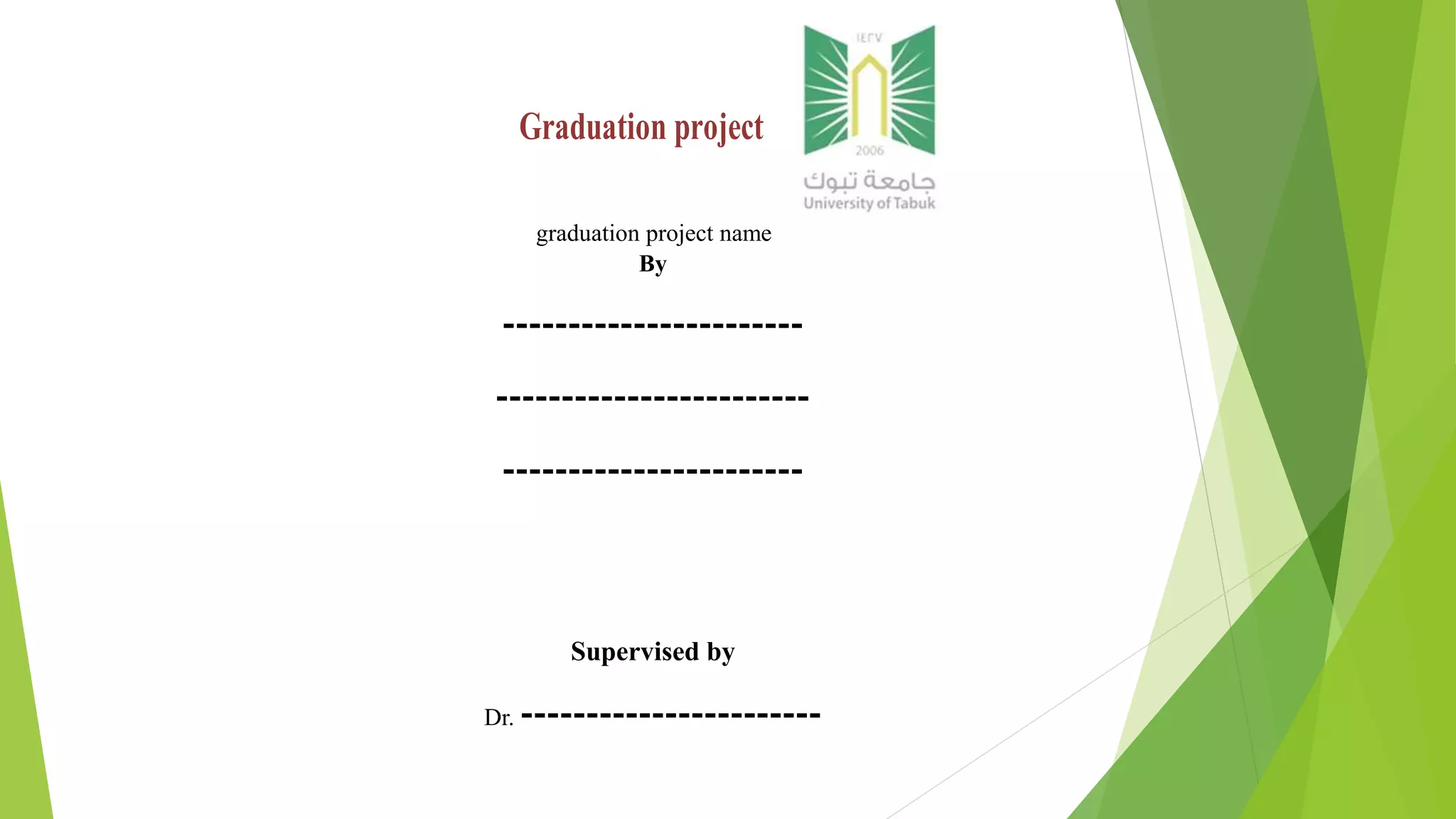 تقرير مشروع التخرج Graduation Project Report | PPTX