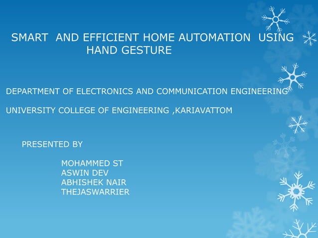 Gesture based Home automation ,a Final year Engineering project | PPTX | Computer Peripherals ...