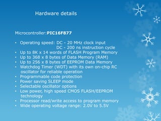 Gesture based Home automation ,a Final year Engineering project | PPTX