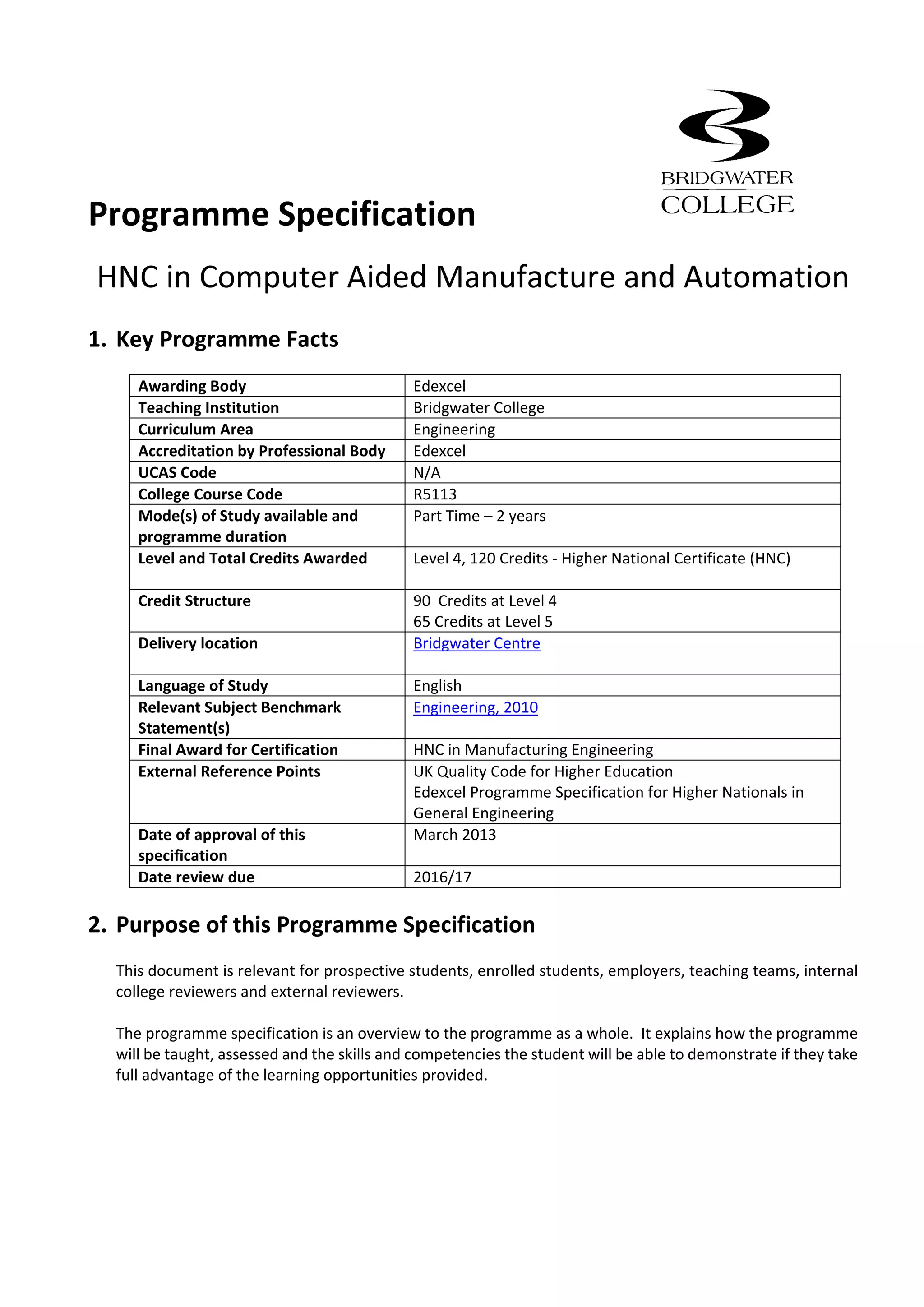 HNC Computer Aided Manufacture and Automation | PDF