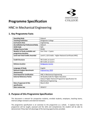 HNC Mechanical Engineering | PDF
