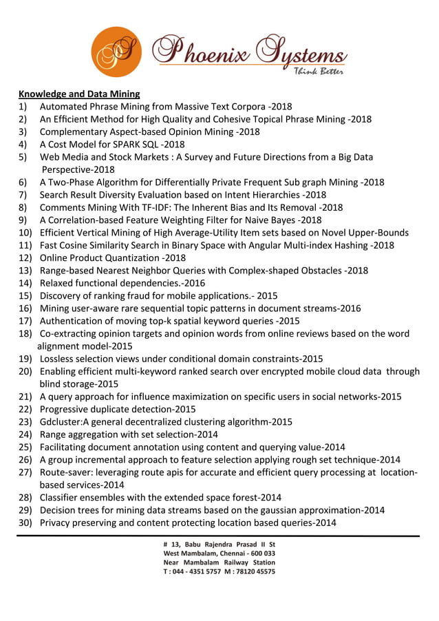 be cse projects in chennai | PDF