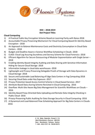 be cse projects in chennai | PDF