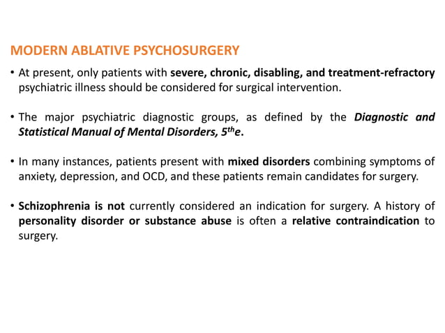 Psychosurgery .pptx | Brain and Nervous System Disorders | Diseases and ...