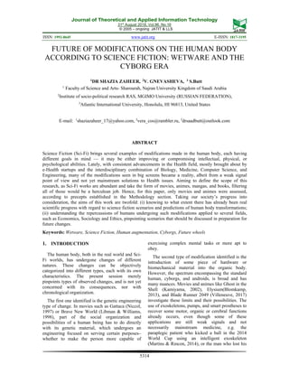 FUTURE OF MODIFICATIONS ON THE HUMAN BODY ACCORDING TO SCIENCE FICTION ...