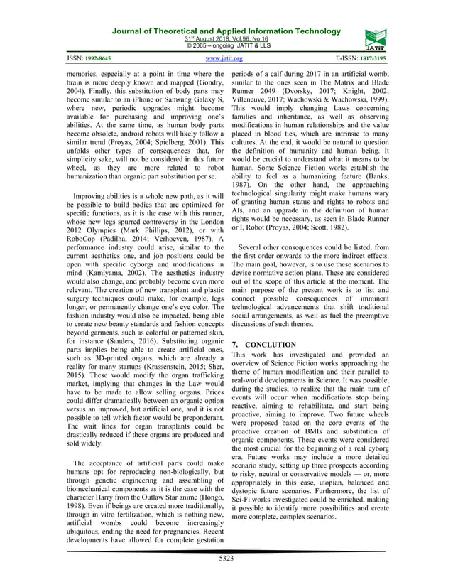 FUTURE OF MODIFICATIONS ON THE HUMAN BODY ACCORDING TO SCIENCE FICTION ...