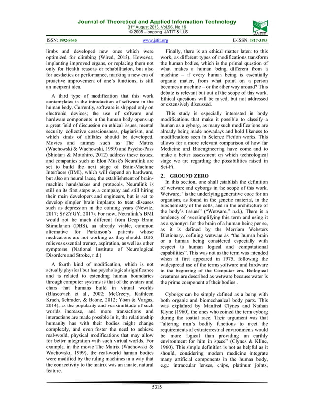 FUTURE OF MODIFICATIONS ON THE HUMAN BODY ACCORDING TO SCIENCE FICTION ...