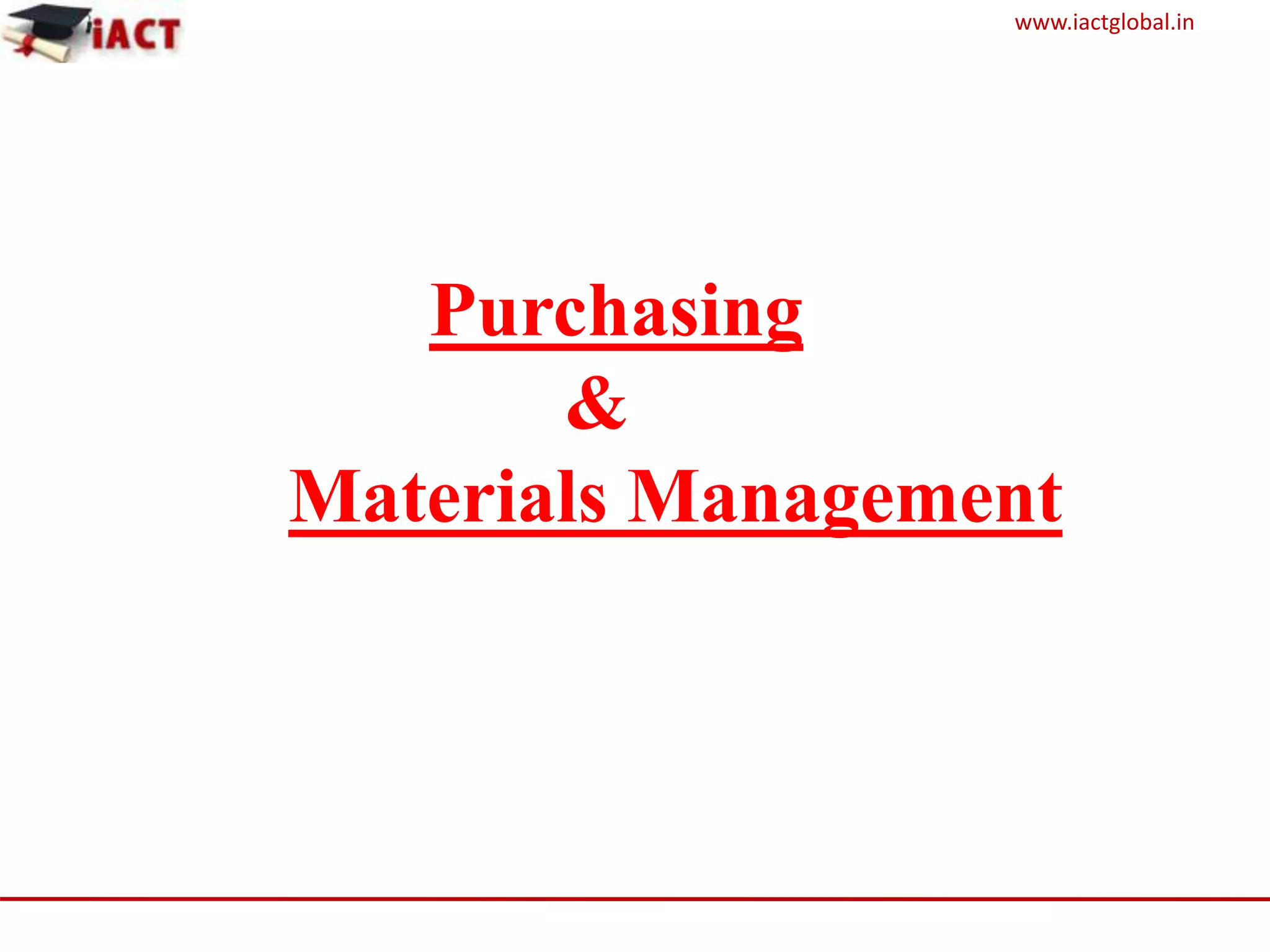 Final purchasing and materials management ppt | PPTX