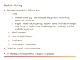 Building the Evidence Base on Supported Decision Making | PPT