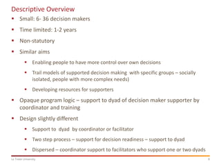 Building the Evidence Base on Supported Decision Making | PPT