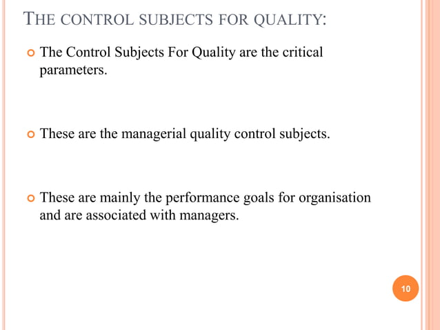 control of quality | PPT