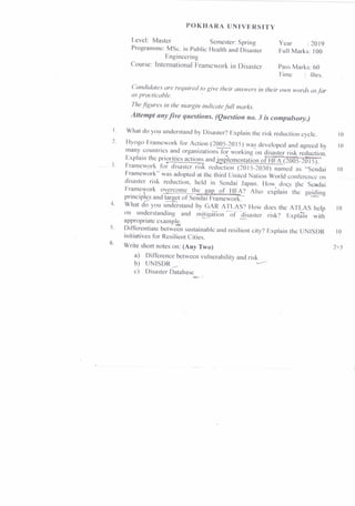 Msc. in PHDE Final question 1st semester | PDF