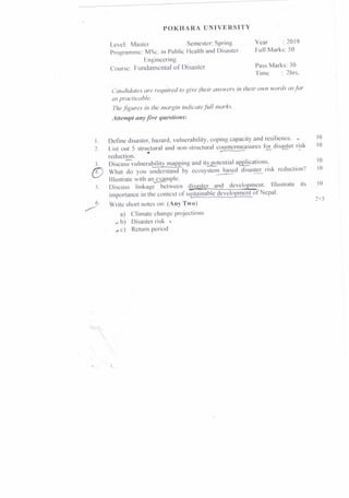 Msc. in PHDE Final question 1st semester | PDF
