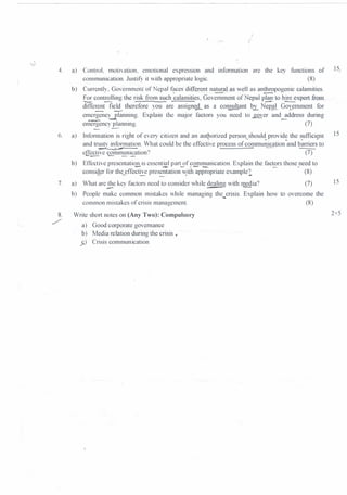 Msc. in PHDE Final question 1st semester | PDF