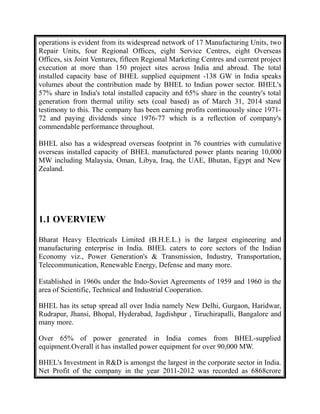 BHEL Final Report | PDF