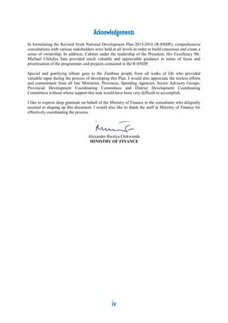 Revised -Sixth National Development Plan 2013-2016 (Zambia) | PDF