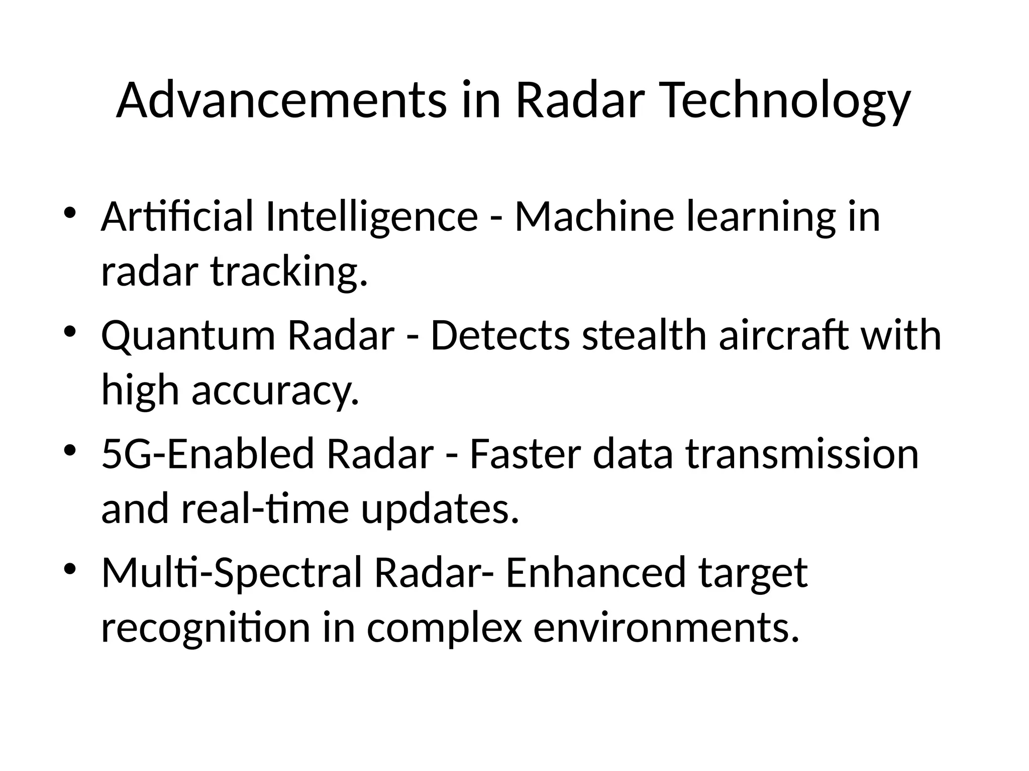 comprehensive analysis of radar technologies | PPT