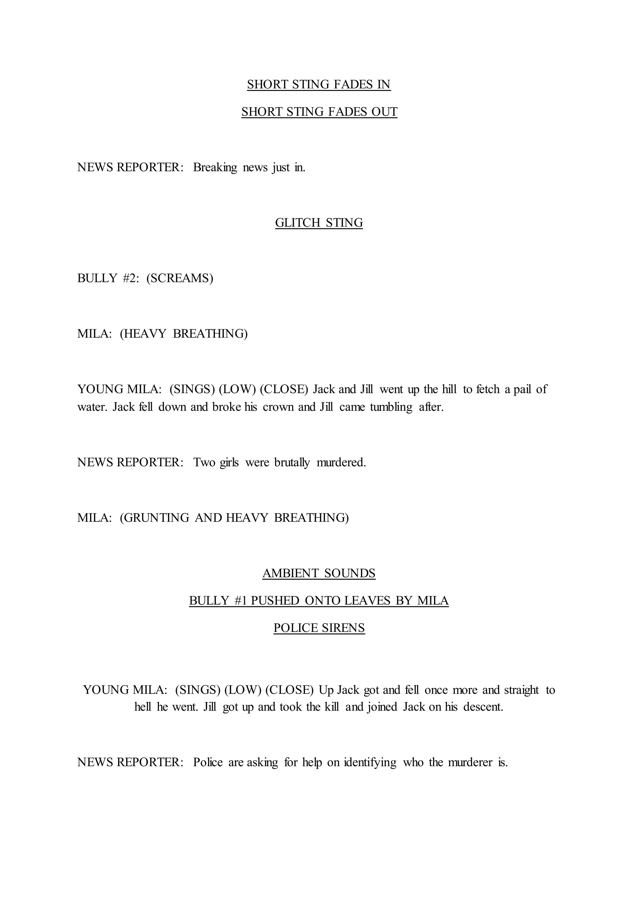 Final Script for Senseless Radio Trailer | DOCX