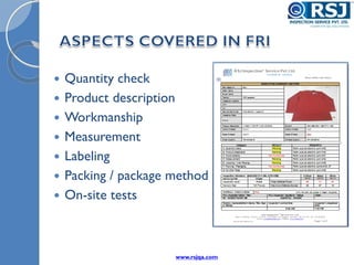 RSJ Final Random Inspection | PDF