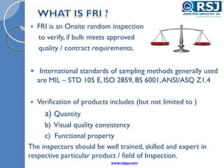 RSJ Final Random Inspection | PDF