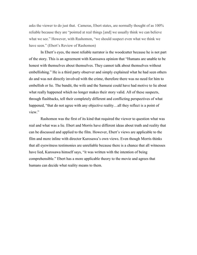 Final Rashomon Essay | DOCX