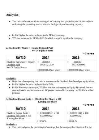 Tcs annual report_2013-2014 ratio analysis | DOC