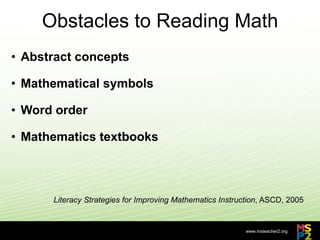 Reading Mathematics Is Different | PPT