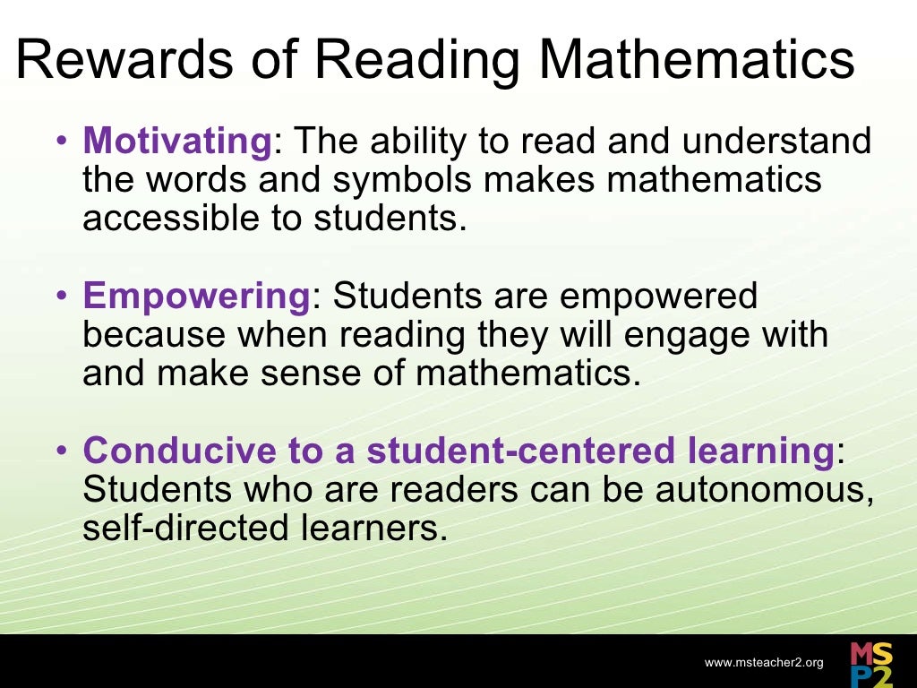 Reading Mathematics Is Different Reading Mathematics Is Different