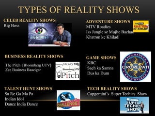 Final reality shows | PPTX | Reality TV | Genres