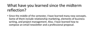 Professional Writing Final Reflection | PPT