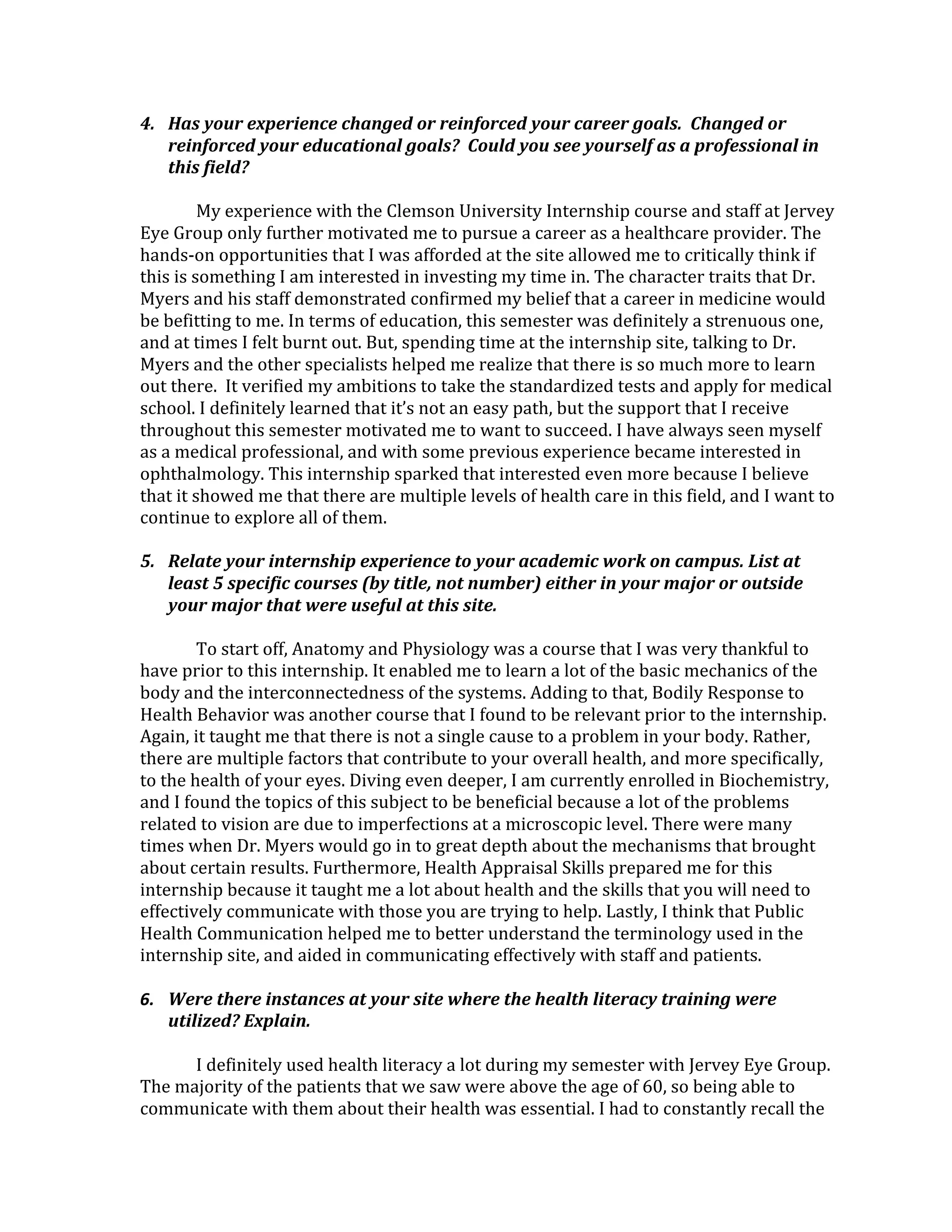 Final Intern Reflection | PDF