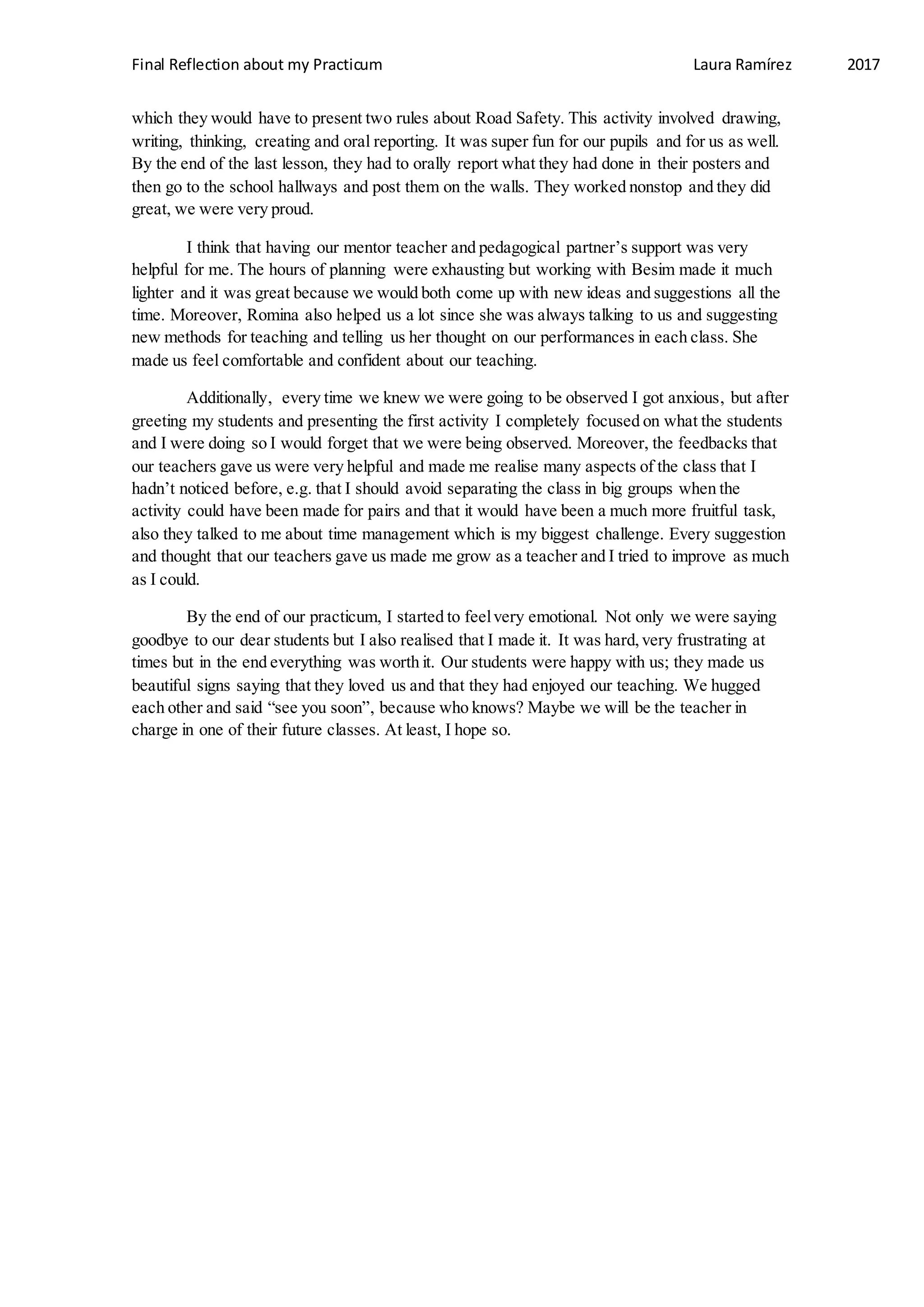 Final reflection - Laura ramírez | PDF