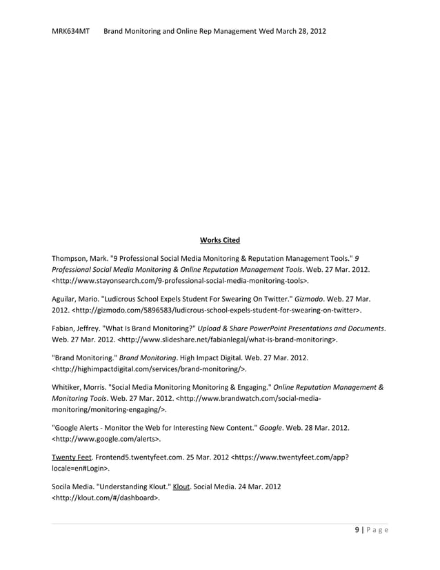 Final Brand Monitoring Report | PDF