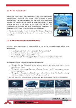 Adverising Evaluation of Mitsubishi Lancer Ex | DOCX | Automotive ...