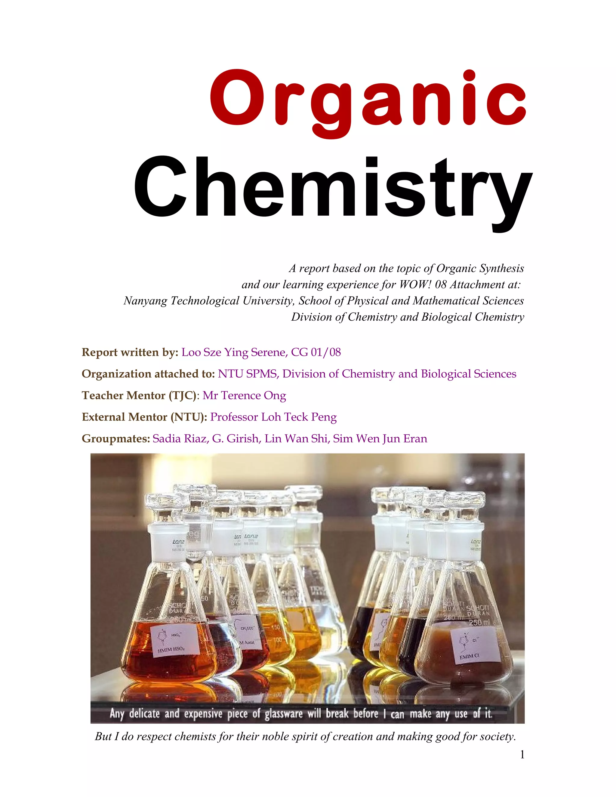 Report on Chiral Synthesis | DOC | Chemistry | Science
