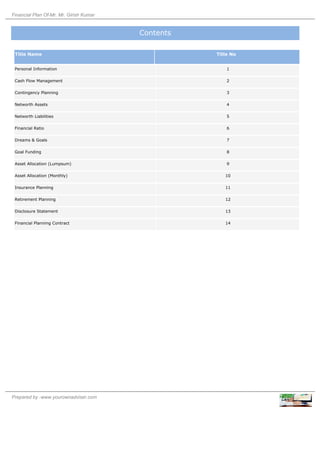 Financipal Planning Report (Sample) | PDF