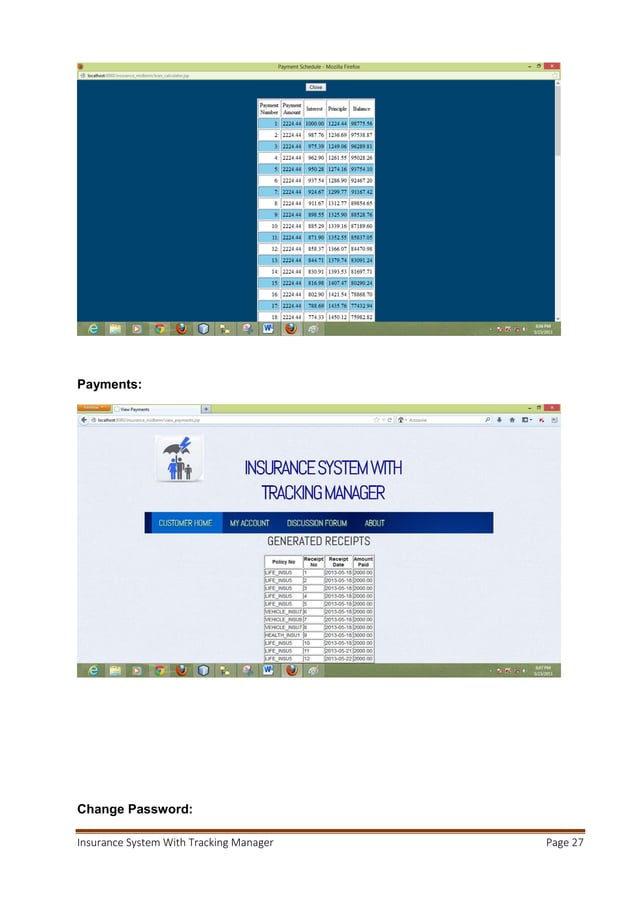 A Project Report on Insurance System with Tracking Manager | PDF | Databases | Computer Software ...