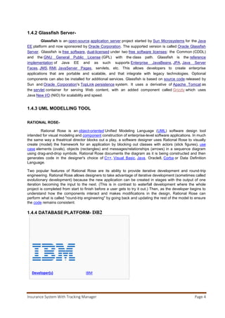 A Project Report on Insurance System with Tracking Manager | PDF