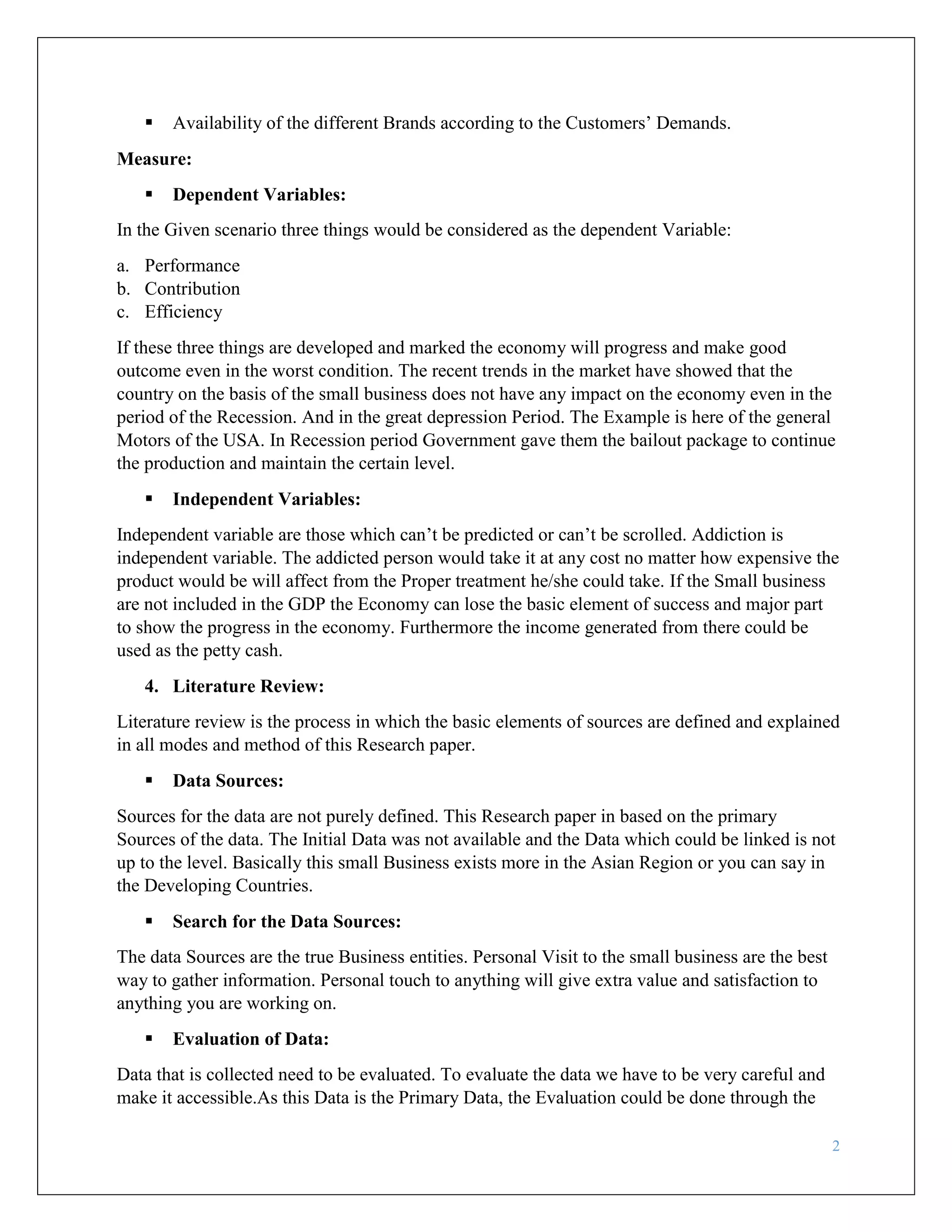 Small Business Role in Development of Economy | DOCX