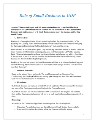 Small Business Role in Development of Economy | DOCX