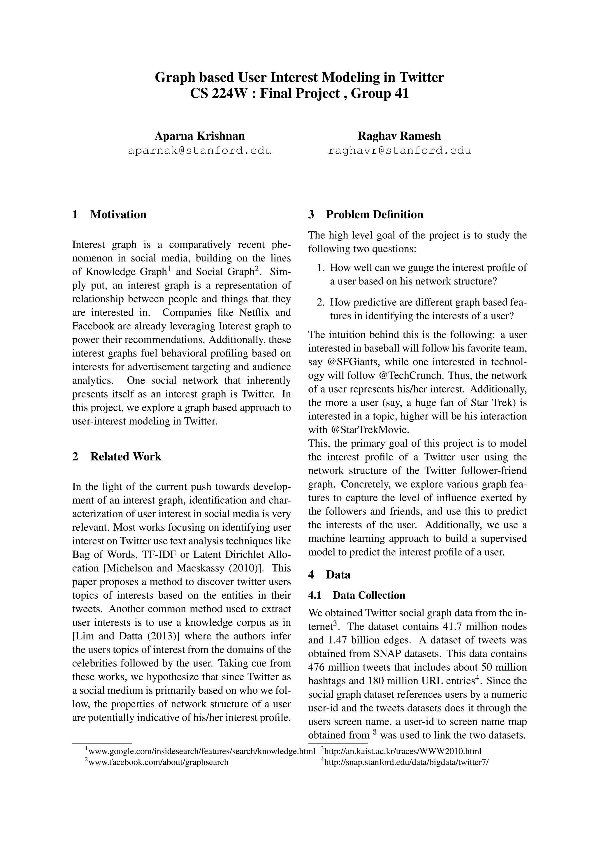 Graph Based User Interest Modeling In Twitter Pdf