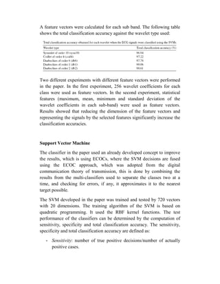ECG beats classification using multiclass SVMs with ECOC | PDF