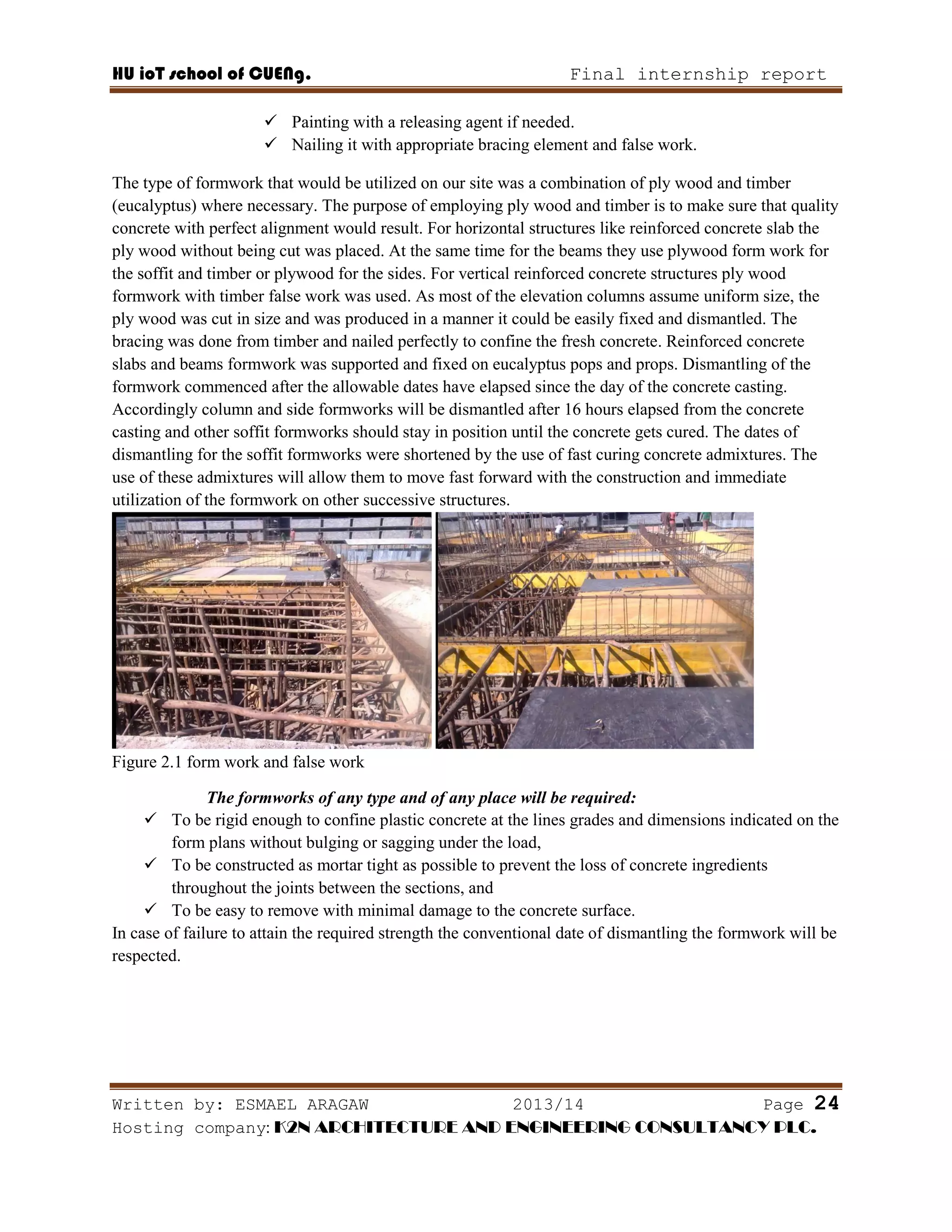Internship Report on Building Construction | PDF