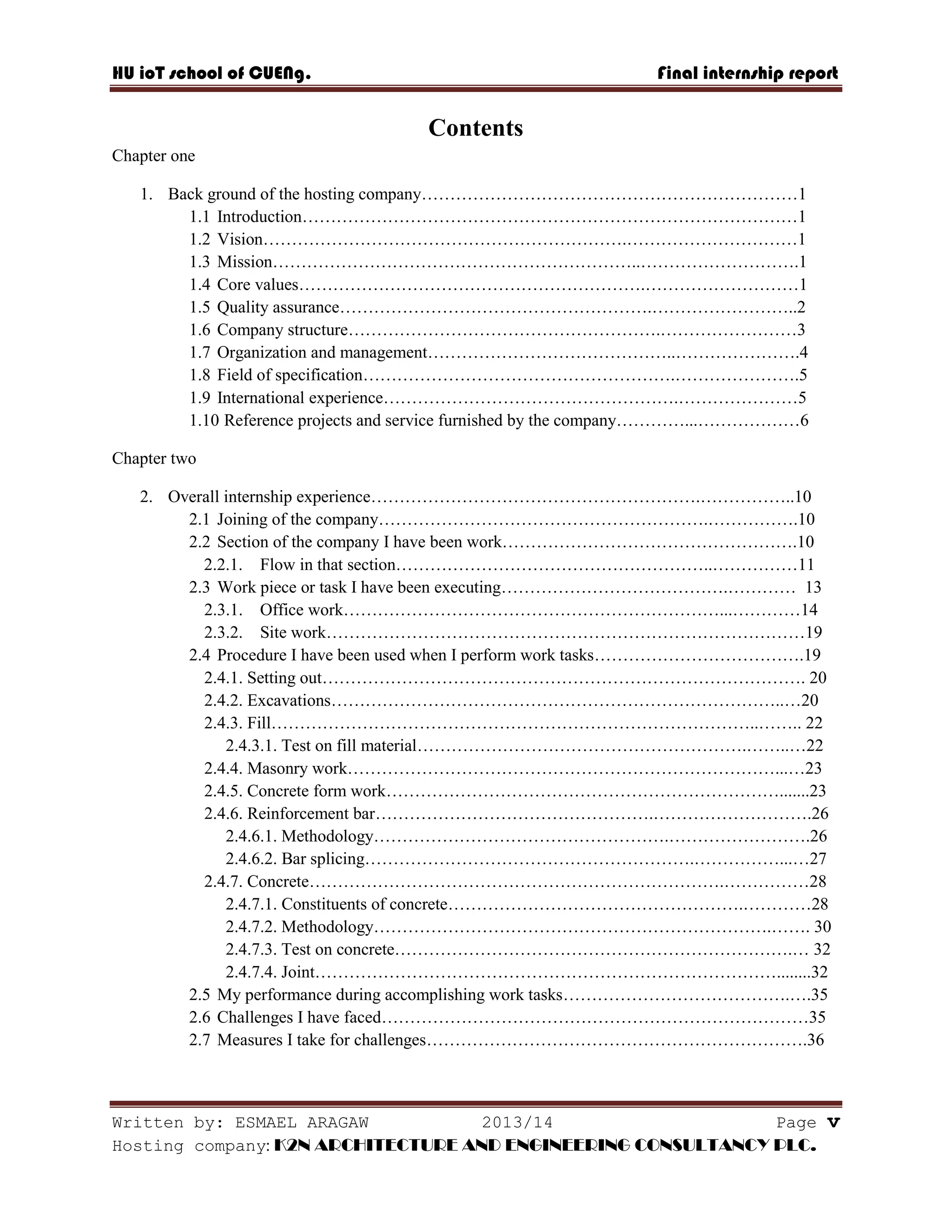 Internship Report on Building Construction | PDF