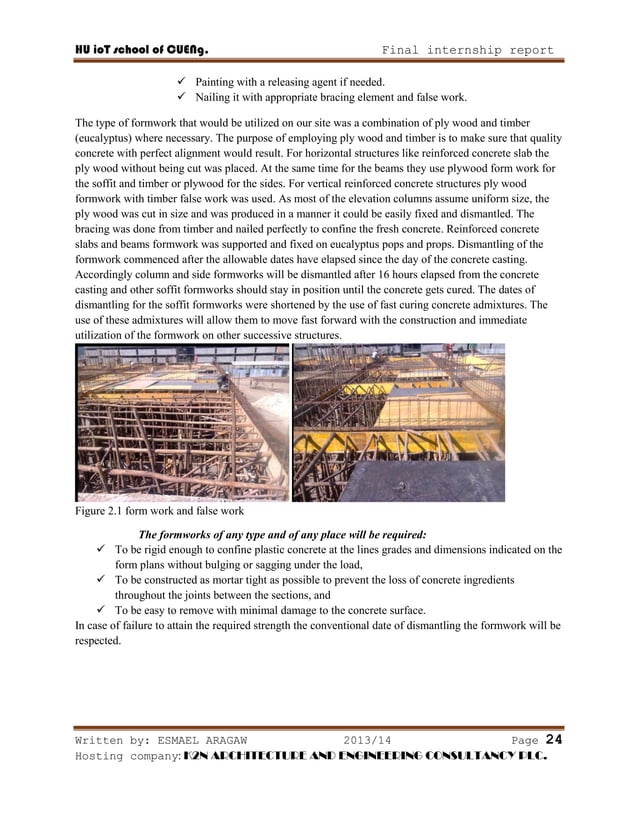 Internship Report on Building Construction | PDF | Civil Engineering ...