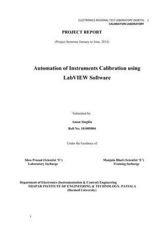Calibration Of Instruments Using LabVIEW | DOCX