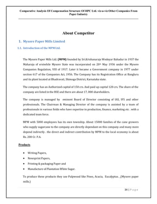 Comparative Analysis of Compesation Structure of HPC Ltd. vis-a-vis ...