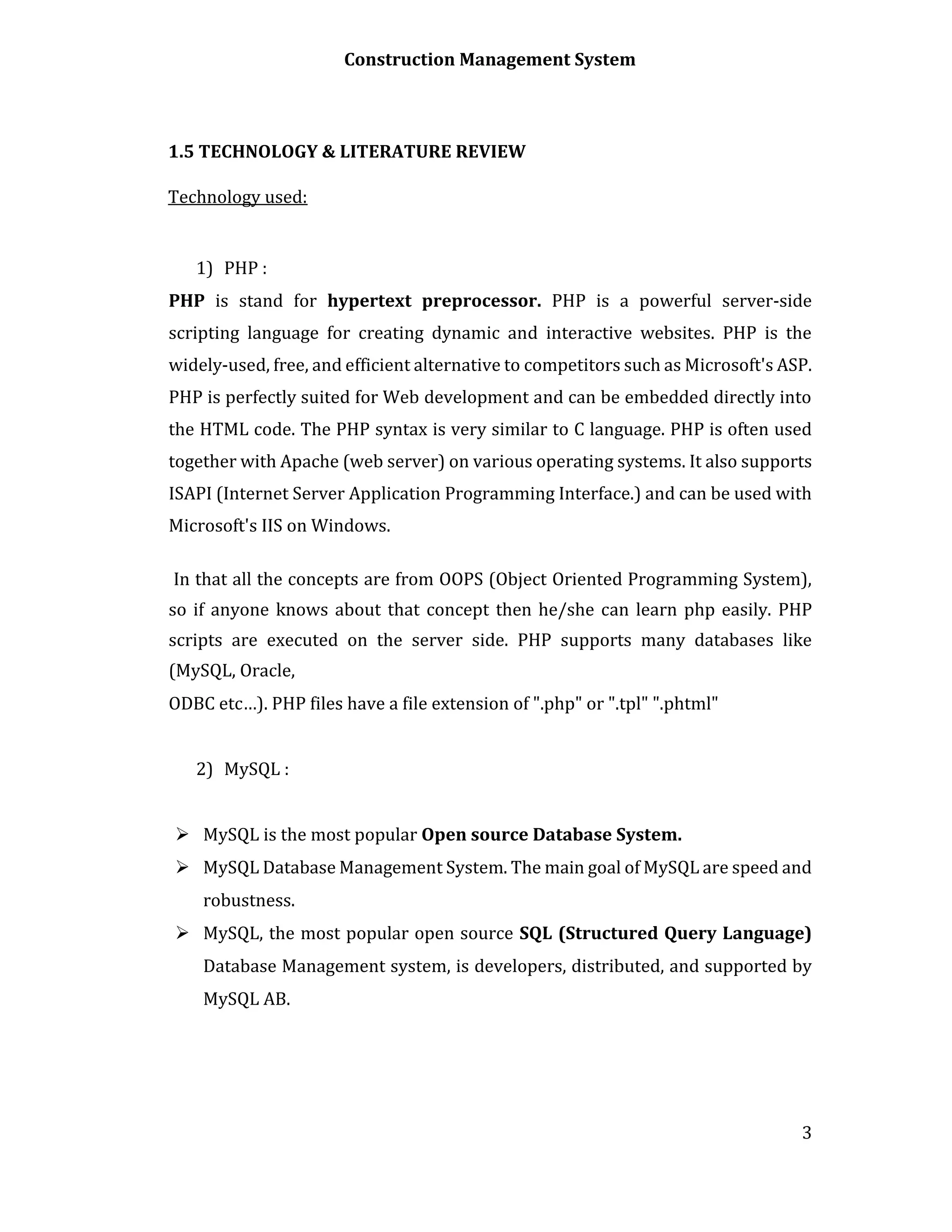 construction management system final year report | PDF