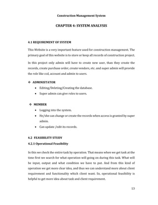 construction management system final year report | PDF