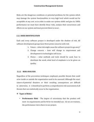 construction management system final year report | PDF